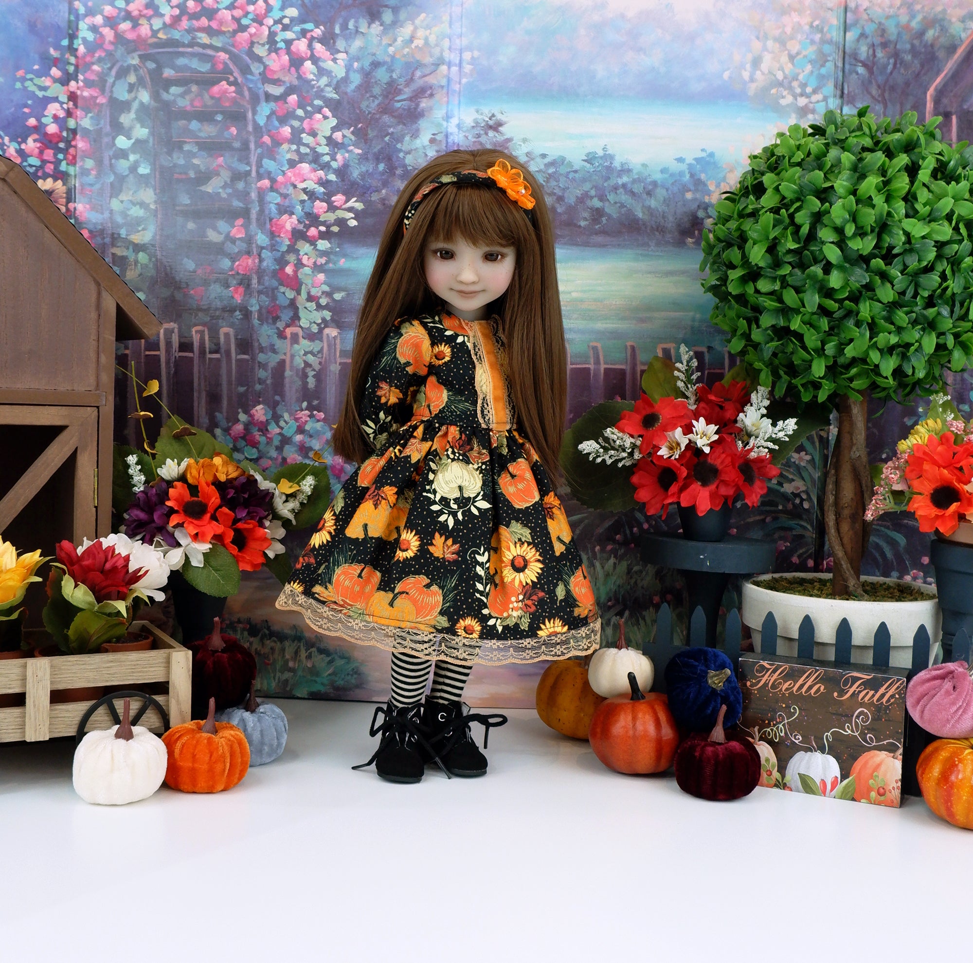 Fall Pumpkins - dress with boots for Ruby Red Fashion Friends doll ...