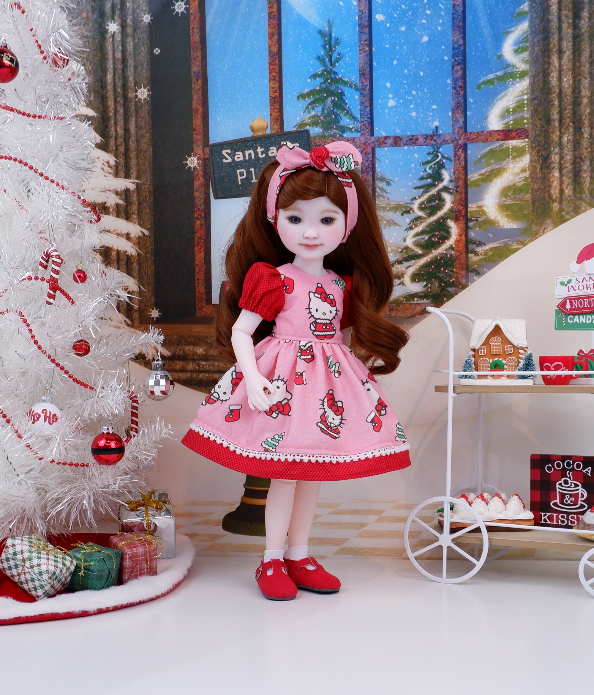 Hello Kitty Christmas - dress and shoes for Ruby Red Fashion Friends d ...