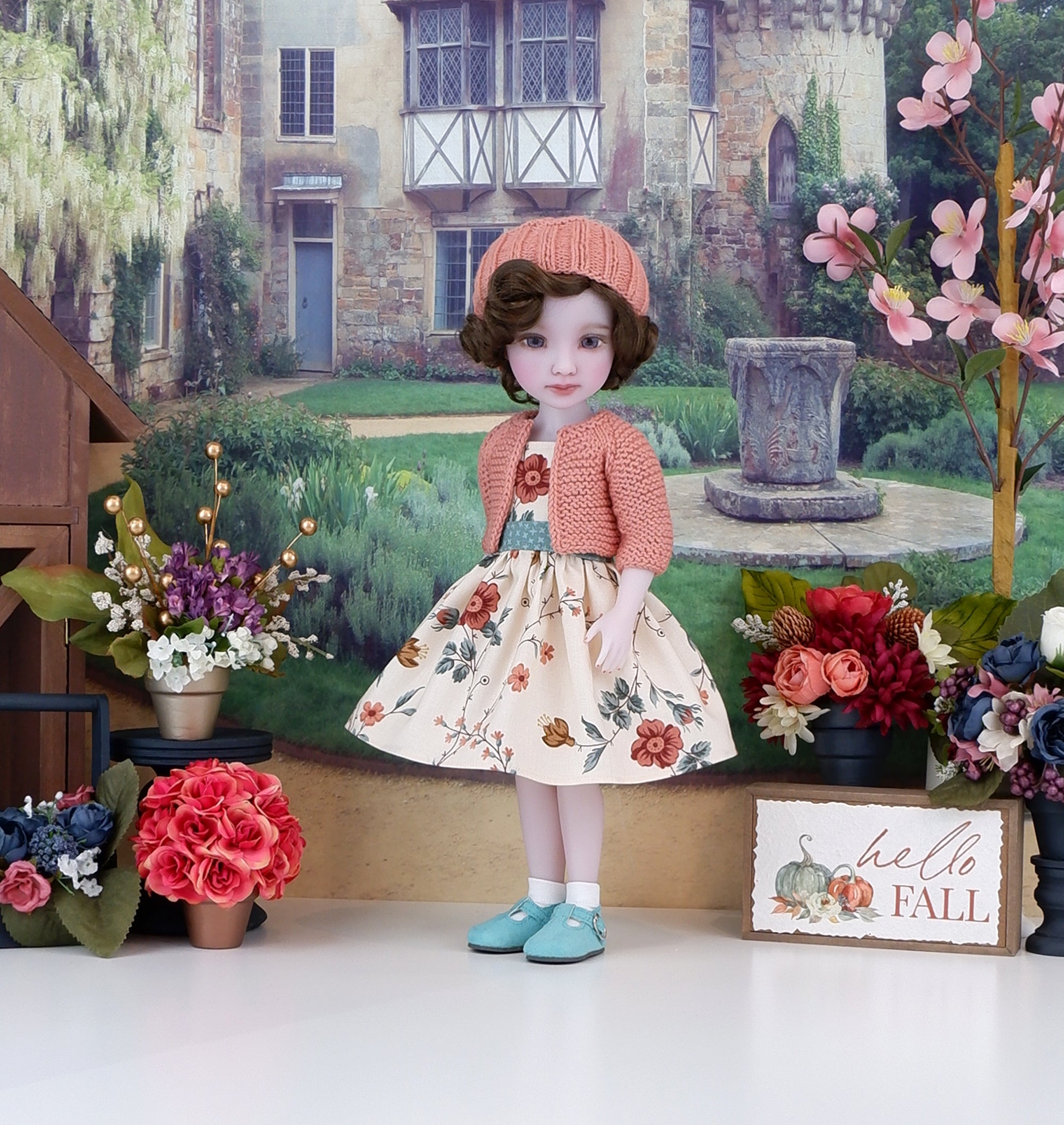 Persimmon Petals - dress and sweater with shoes for Ruby Red Fashion F ...