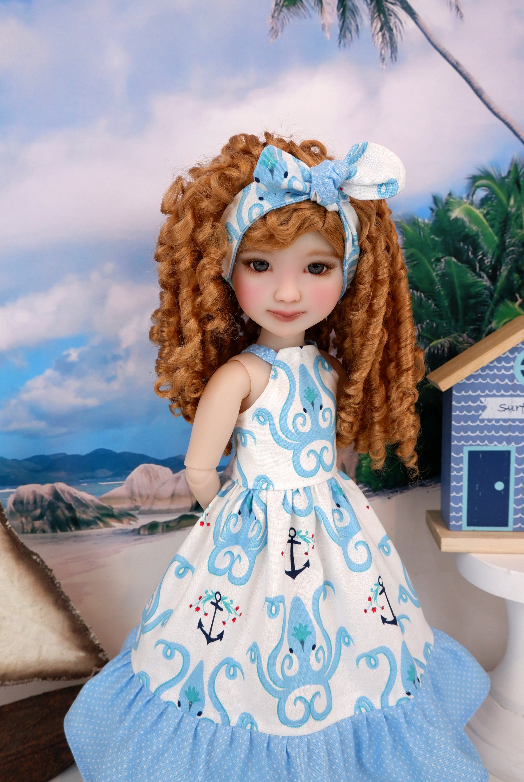 Sea Creature - dress with sandals for Ruby Red Fashion Friends doll ...