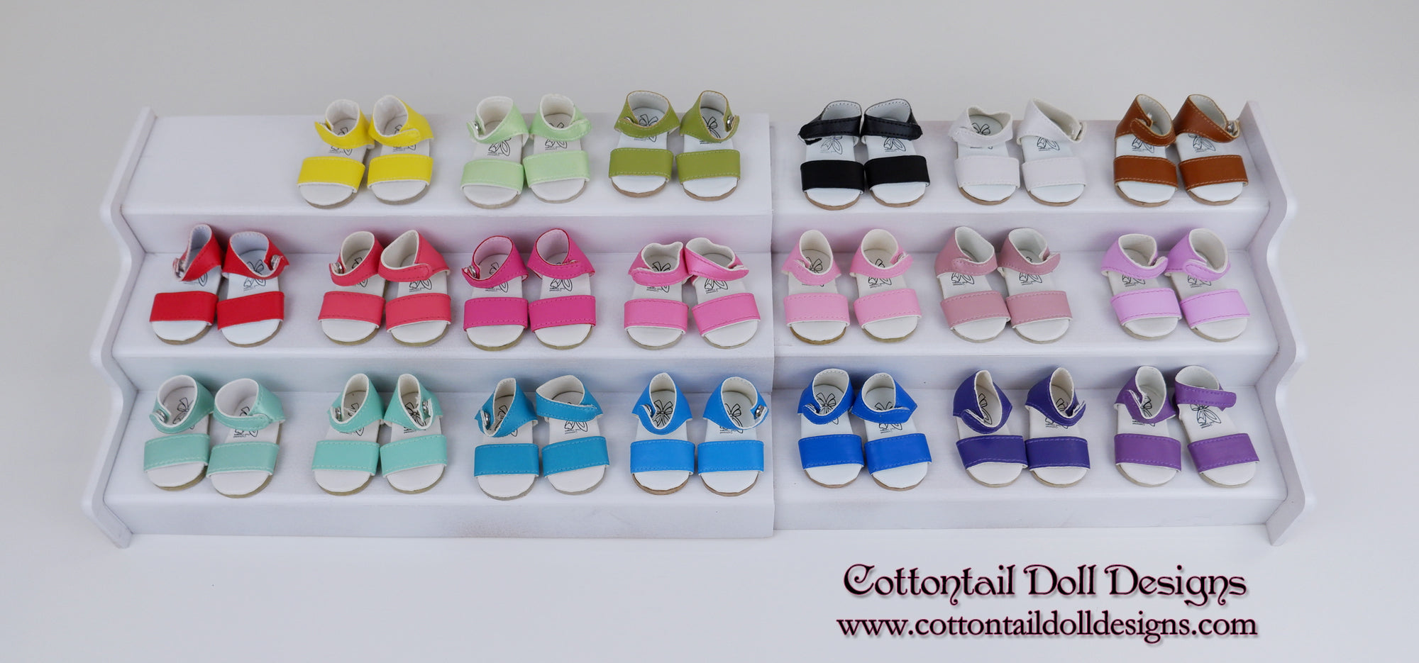 Snap Sandals - 58mm - Fashion Friends doll shoes – Cottontail Doll Designs