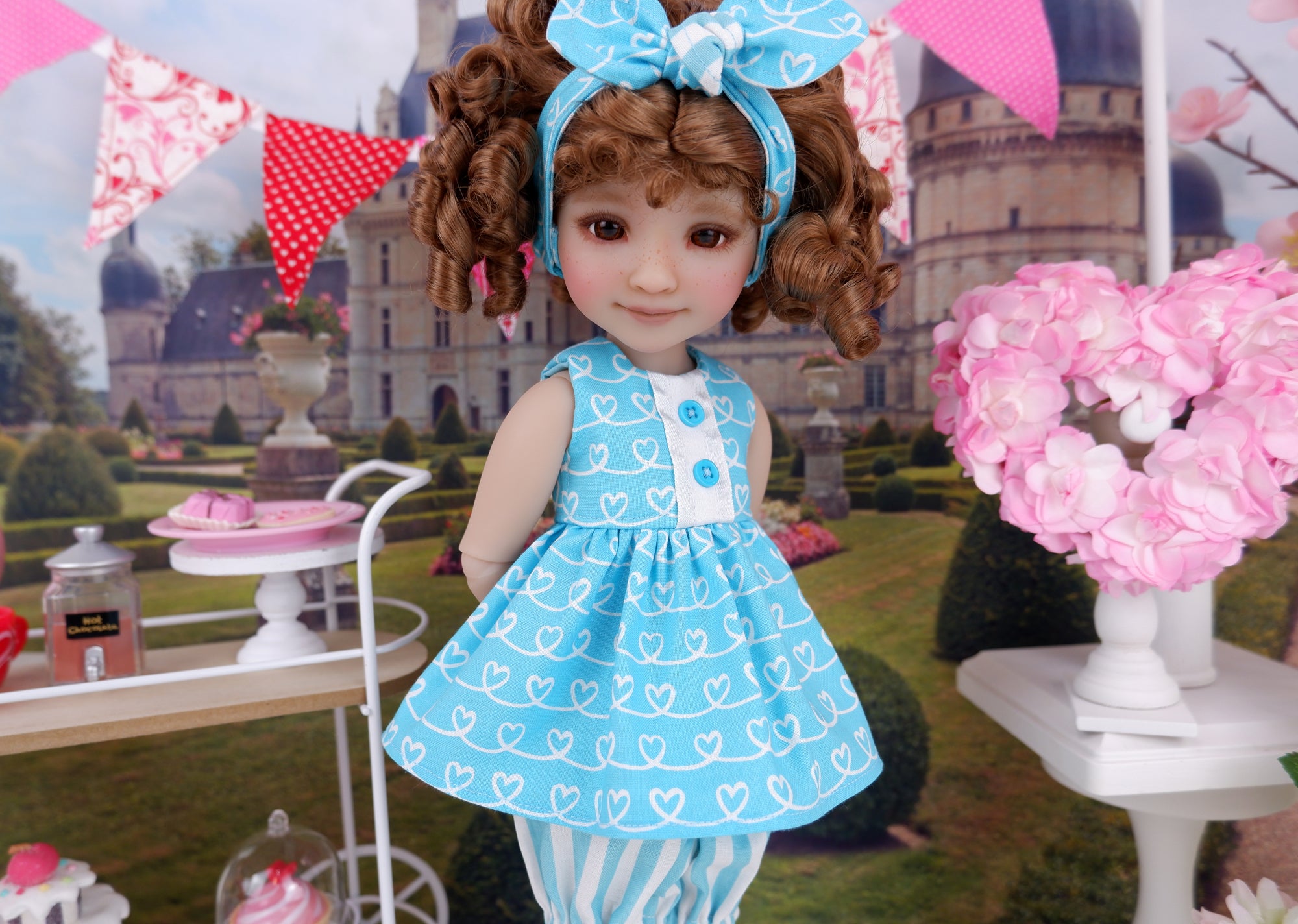 Cursive Hearts - top & bloomers with shoes for Ruby Red Fashion Friend ...