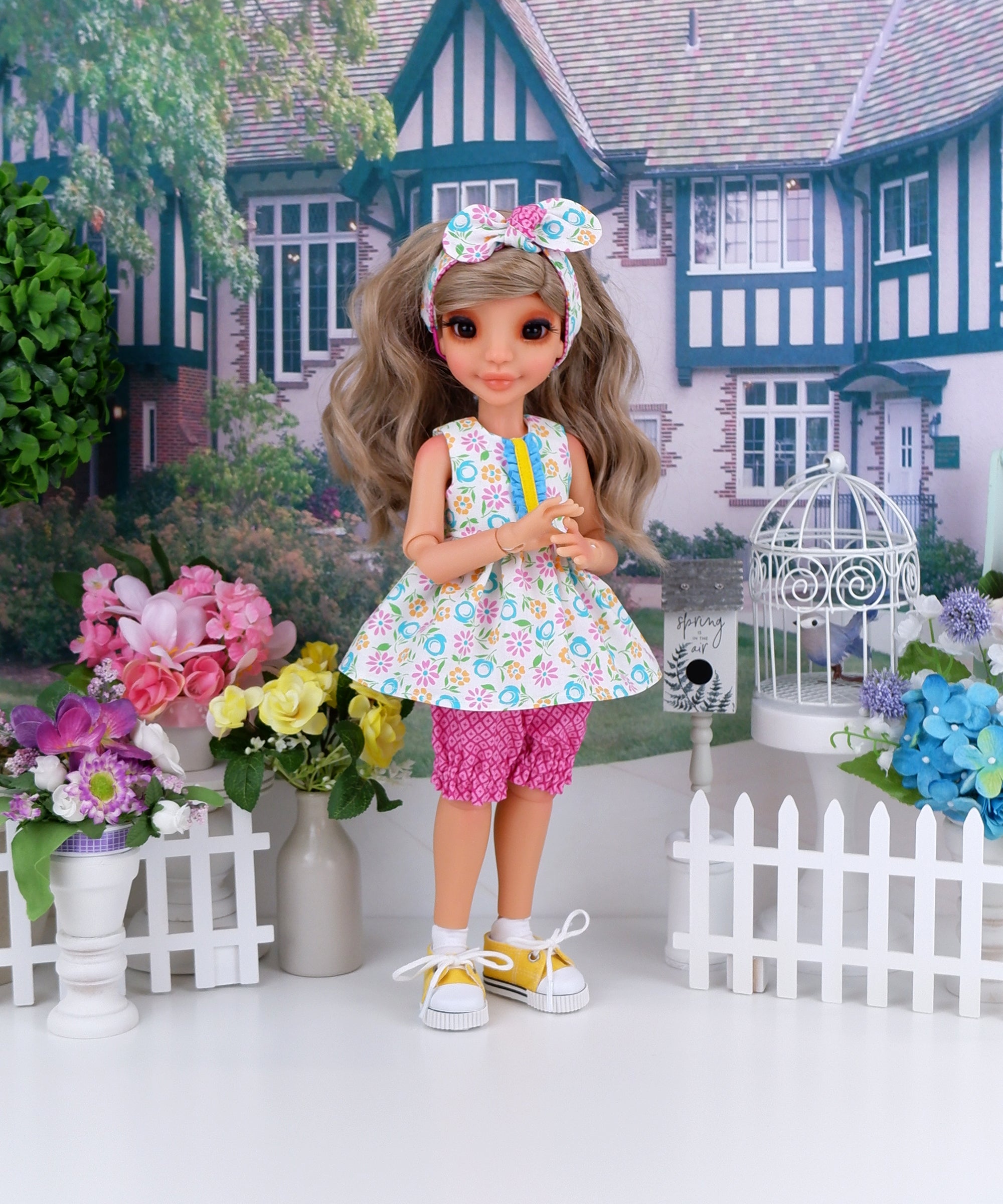 Sunshine Flowers - top & bloomers with shoes for Ava doll BJD ...